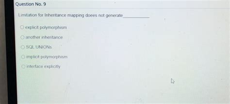 Question No 9 Limitation For Inheritance StudyX