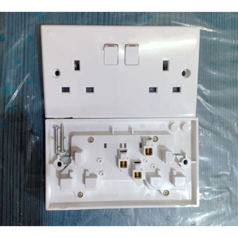 [ready Stock] Pdl 2x13a Switch Socket Outlet 1562 Pdl 2 Gang 13a S