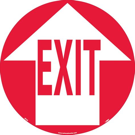 EXIT WITH ARROW WALK ON FLOOR SIGN WFSM9