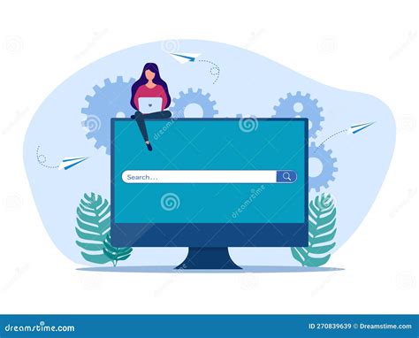 Woman Searching For Information Online Job Search Concept Stock Vector Illustration Of