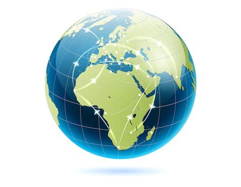 Premium Vector Set Of Realistic Earth Globe Interconnected Isolated