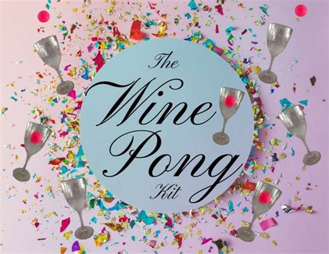 Introducing The Wine Pong Kit 12 Glittered Durable Plastic Wine