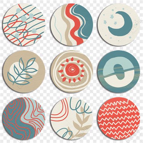 인스타그램 하이라이트 컬렉션 브러쉬 일러스트커버상표도트 Png 일러스트 무료 다운로드 Lovepik