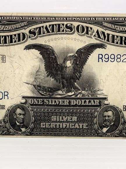 1899 Genuine Black Eagle Silver Certificate Large Note Crisp Ex