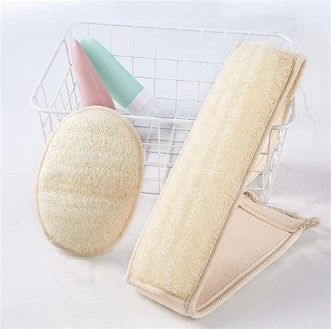 Natural Loofah Exfoliating Back Scrubber For Shower Set Largeloofah