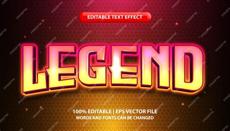 Premium Vector Legend Text Editable 3d Text Effect Style Pink And