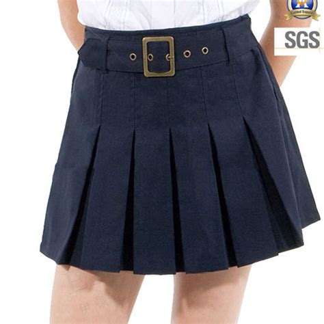 Womens Elastic Waist Tartan Pleated School Skirt School Skirt And