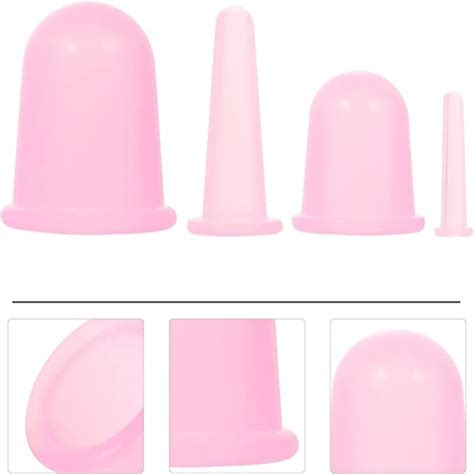 Комплект 4 броя силиконови вендузи за масаж Asksa облекчаващи болки в ставите и мускулите