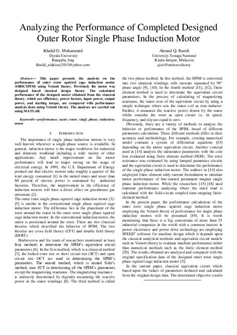 Pdf Analyzing The Performance Of Completed Designed Outer Rotor