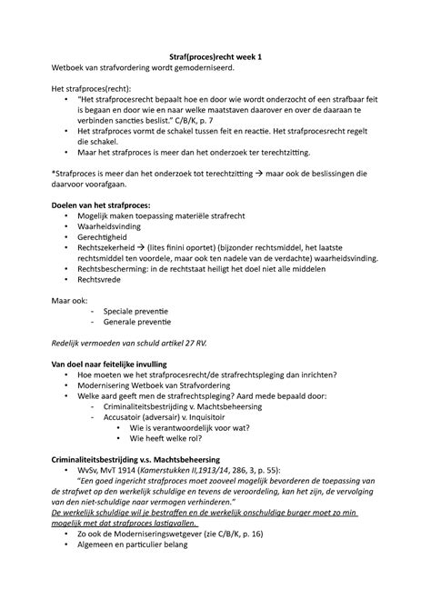 Hoorcolleges Werkgroep Uitwerkingen 2021 2022 Semester I Straf