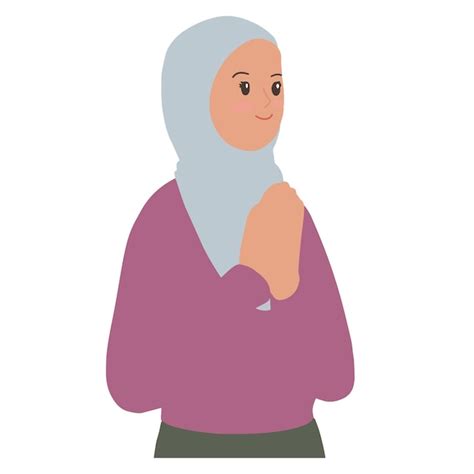 Premium Vector Vector Of Hijab Girl Woman Wishing Ramadan Kareem