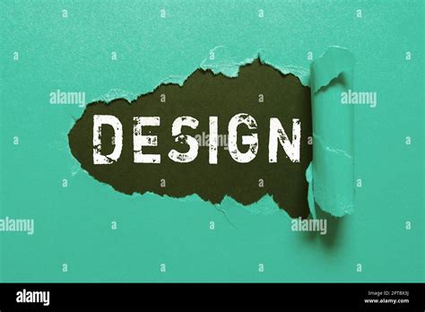 Text Sign Showing Design Word Written On Drawing Produced To Show The Look And Function Or