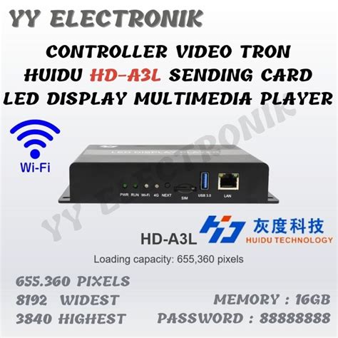 Jual Controller Huidu HD A3L HD A3L Full Color Sending Card Box