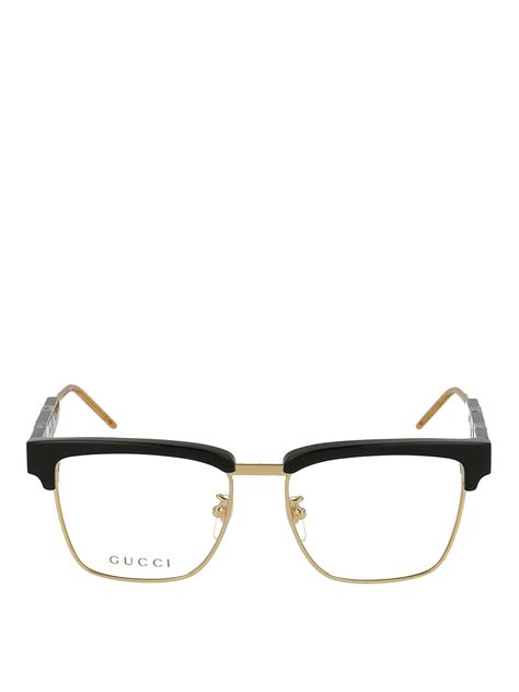 Glasses Gucci Half Frame Black Squared Glasses Gg0605o001