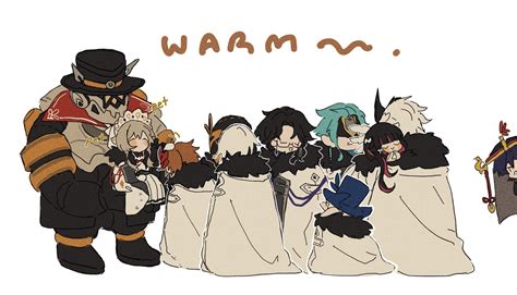 Safebooru 3girls 6boys Androgynous Arlecchino Genshin Impact Black