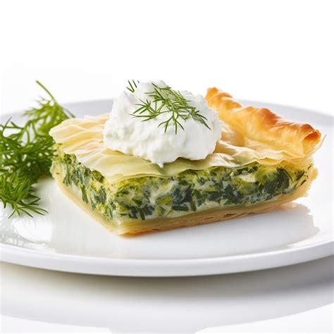 Premium Ai Image Greek Spinach Pie With Feta Cheese