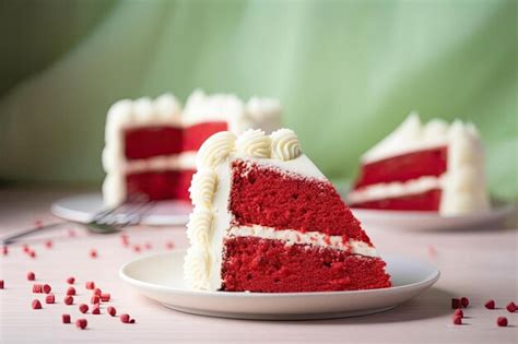 Premium Ai Image Luscious Red Velvet Cake Cream Cheese Frosting
