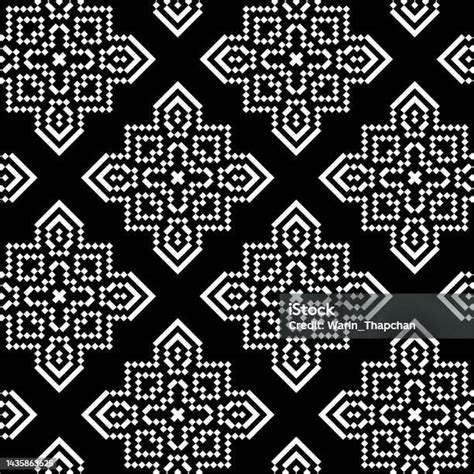 추상 픽셀 벡터 일러스트 레이 션 배경 패브릭 패턴 디자인 벽지에 원활한 패턴 0명에 대한 스톡 벡터 아트 및 기타 이미지 0명 검은색 기울어진 Istock