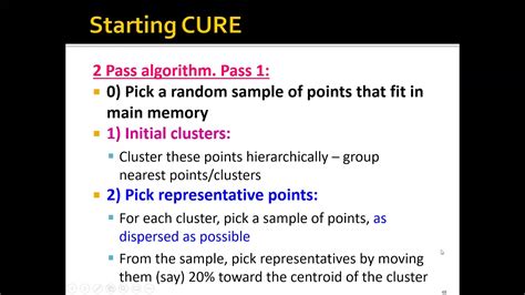 week 4 clustering part 6 cure algorithm youtube