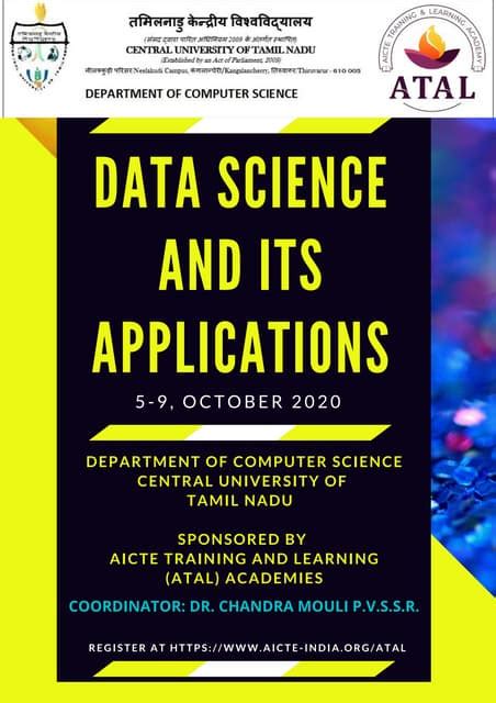 1 Brochure Of Data Science And Its Applications Pdf