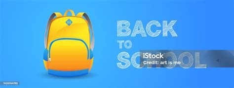 학교로 돌아가기 파란색 배경에 학교 가방 교육 개념 벡터 일러스트 레이 션 가방에 대한 스톡 벡터 아트 및 기타 이미지 가방 개념 개념과 주제 Istock
