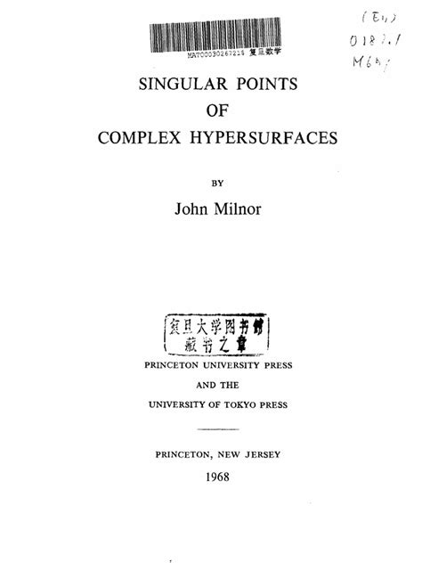 Singular Points Of Complex Hypersurfaces John Milnor Pdf