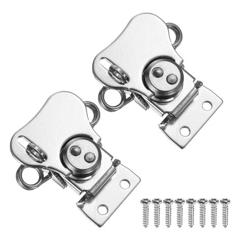 2 17x2 05 Spring Loaded Butterfly Twist Latch Steel Twist Latch For Suitcases Wooden Box Silver