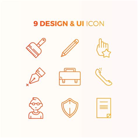 Collection d icônes d interface utilisateur Vecteur Gratuite