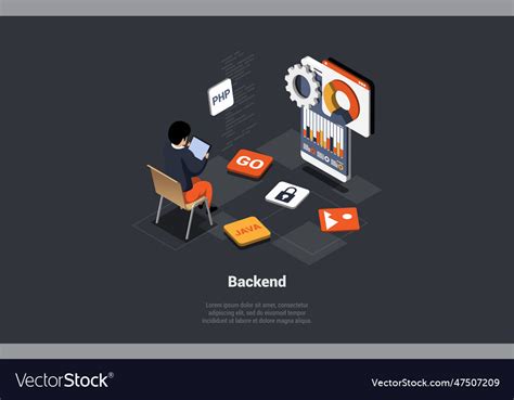 Front Back End Of Development Responsive Web Vector Image