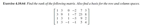 solved exercise 4 10 64 find the rank of the following