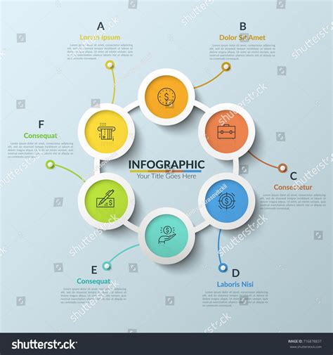 Circular Chart Multicolored Round Interconnected Stock Vector Royalty Free
