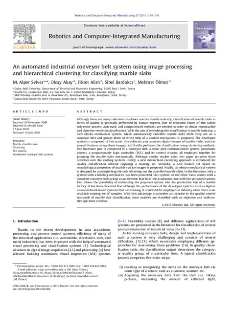 pdf an automated industrial conveyor belt system using image processing and hierarchical