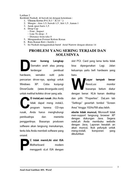 Soal Latihan Word Pdf