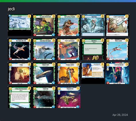 Jedi Star Wars Unlimited Swu Tcg