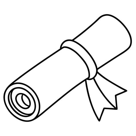 Lunar New Year Themed Line Art Of A Rolled Scroll Tied With A Ribbon On