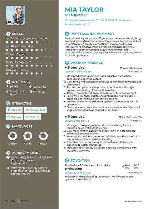 10 Mill Supervisor Resume Samples And Templates For 2025