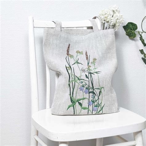 Linen Tote Bag Natural Beige Raw Linen Drawstring Shopping Etsy