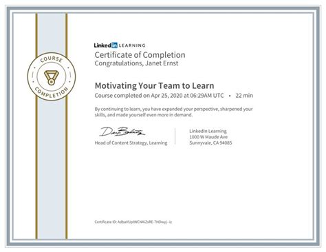 Janet Ernst On Linkedin Certificate Of Completion