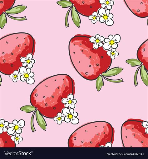 Strawberry Patterns Pink Royalty Free Vector Image