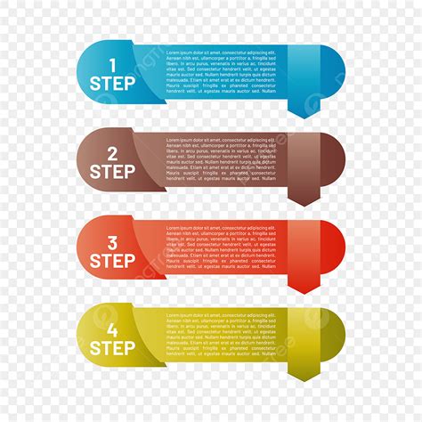 4 Steps Infographic Vector Hd Images Gradient Color Business Infographic Element 4 Step Vector