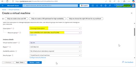 unable to provision my first vm in azure using free subscription for