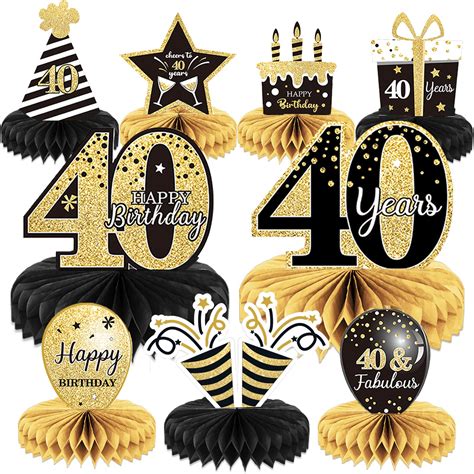 Buy 9 Pieces 40th Birthday Decorations 40th Birthday Centerpieces For