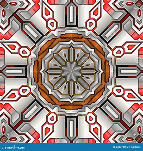 3d Colorful Octagonal Geometric Pattern Stock Illustration