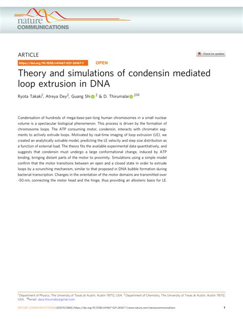 Pdf Theory And Simulations Of Condensin Mediated Loop Extrusion In Dna