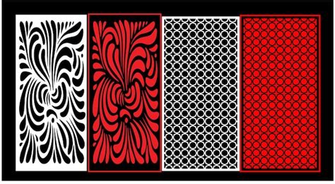 Premium Vector Decorative Wall Panels Set Jali Design Cnc Pattern Laser Cutting Pattern Router