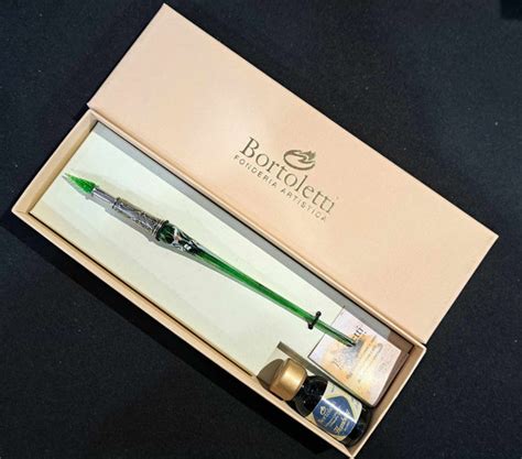 Bortoletti Silver Glass Nib Pen Set 30 Hommes Uniques