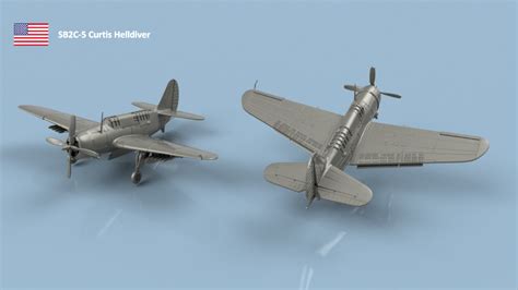 Curtiss Sb C Helldiver Unfolded Wings D Printing Pcs Model Do