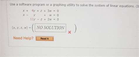 Solved Solve The System Using Either Gaussian Elimination Chegg