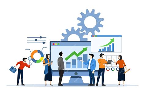 premium vector business performance data analysis concept vector