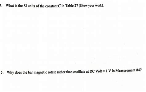 [solved] 4 what is the si units of the constant c in table 2 show